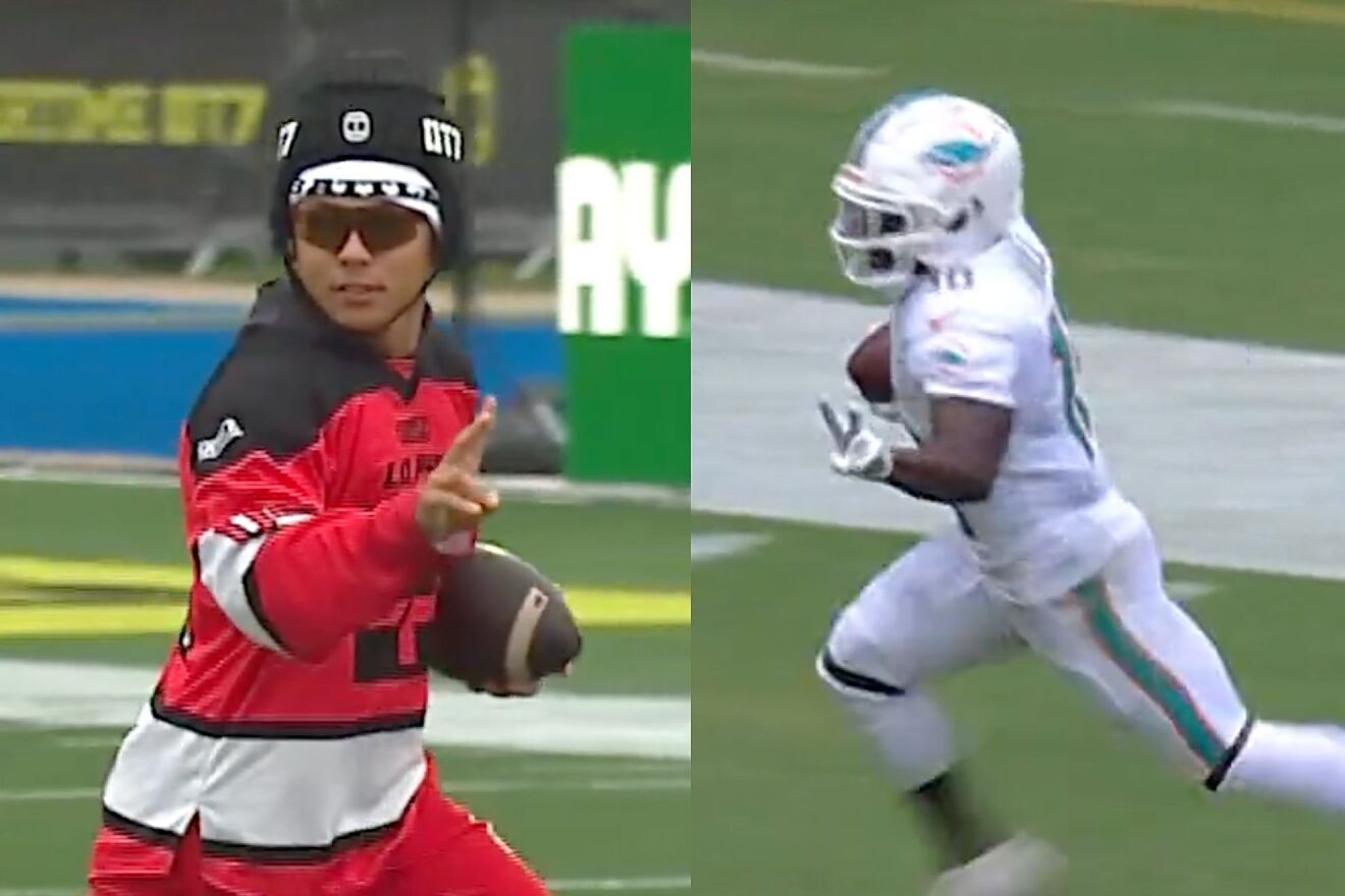 Tyreek Hill deuces celebration gets thrown by a high school quarterback ...