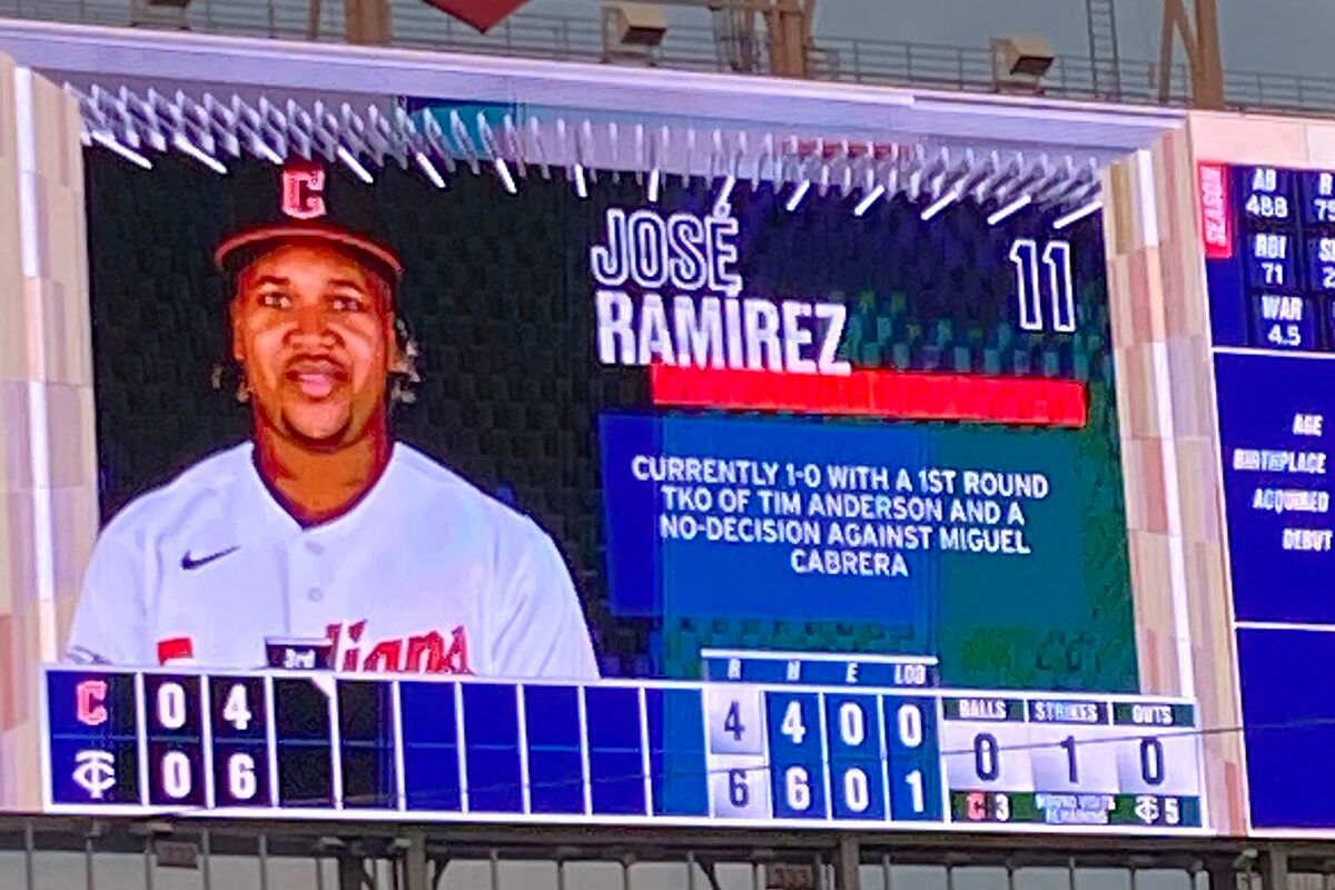 Minnesota Twins troll Tim Anderson with Jose Ramirez "TKO" scoreboard ...