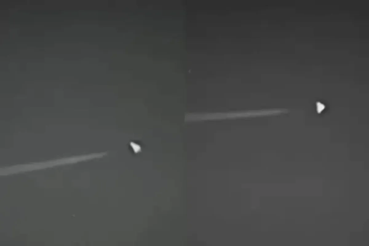 Infrared images capture triangular aircraft flying at night near Area ...