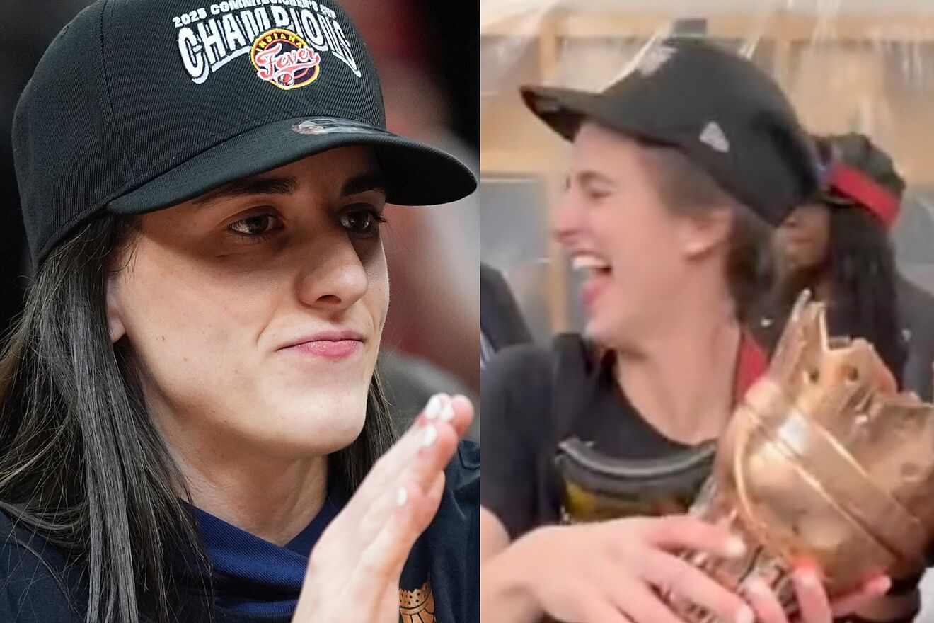 Caitlin Clark took charge of the Commissioner's Trophy just like she ...