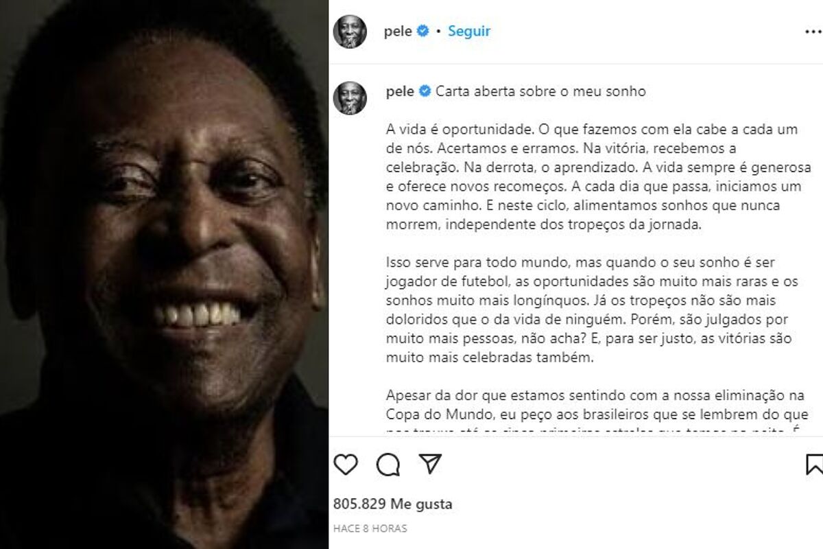 World Cup 2022: Pele's open letter: Brazil's sixth star has just been ...