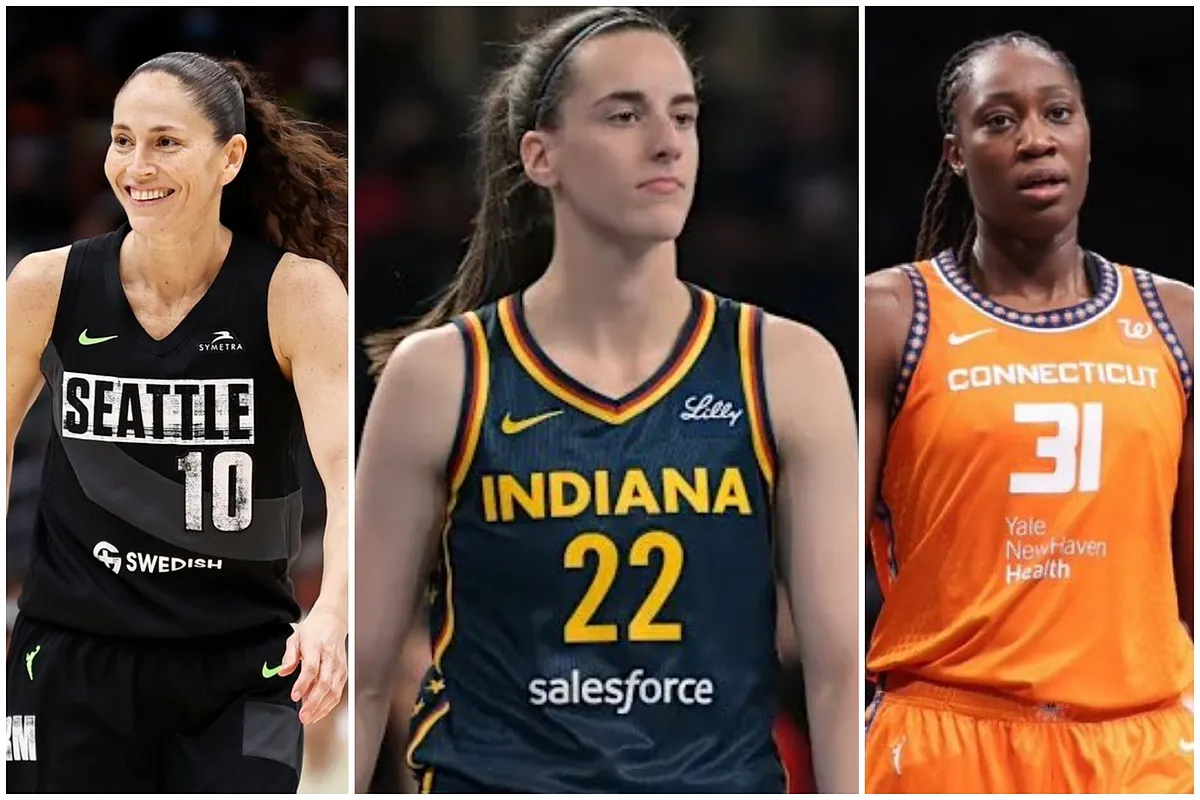 Sue Bird and Tina charles laugh about an incident with Caitlin Clark ...