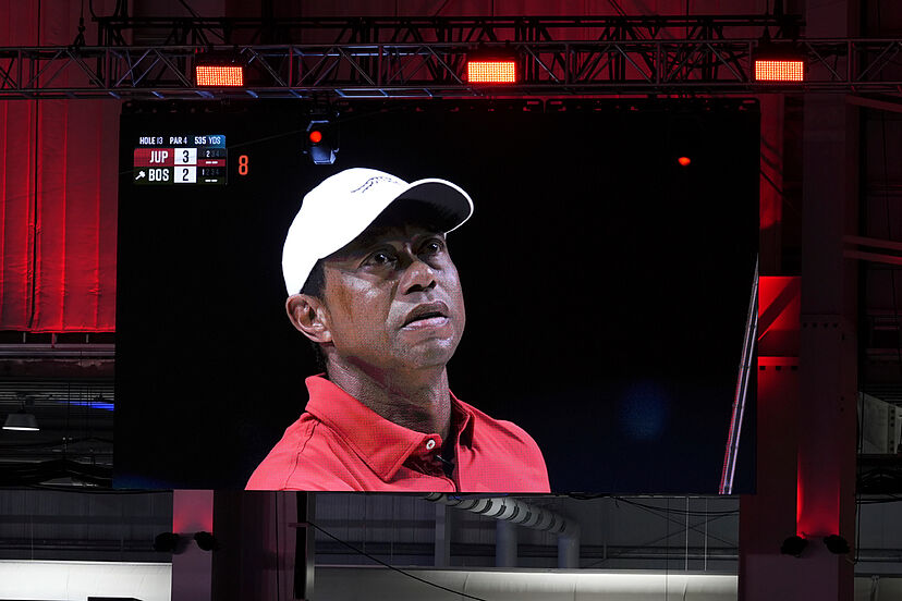 tiger woods laughing