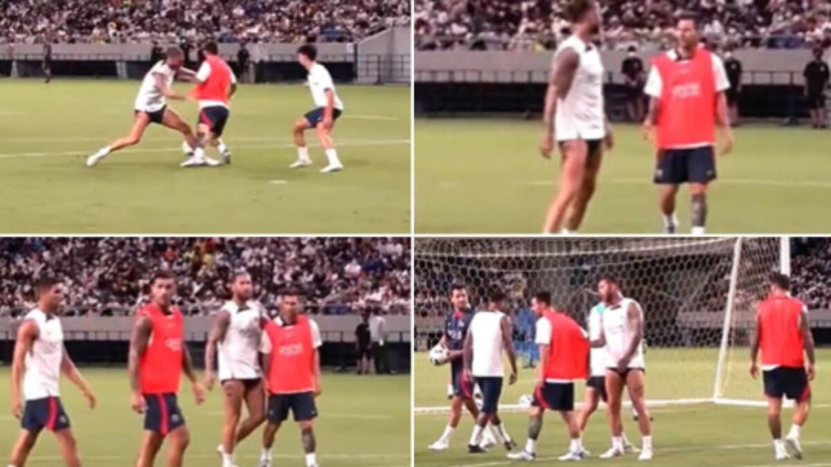 The full sequence of the clash between Messi and Ramos in training | Marca