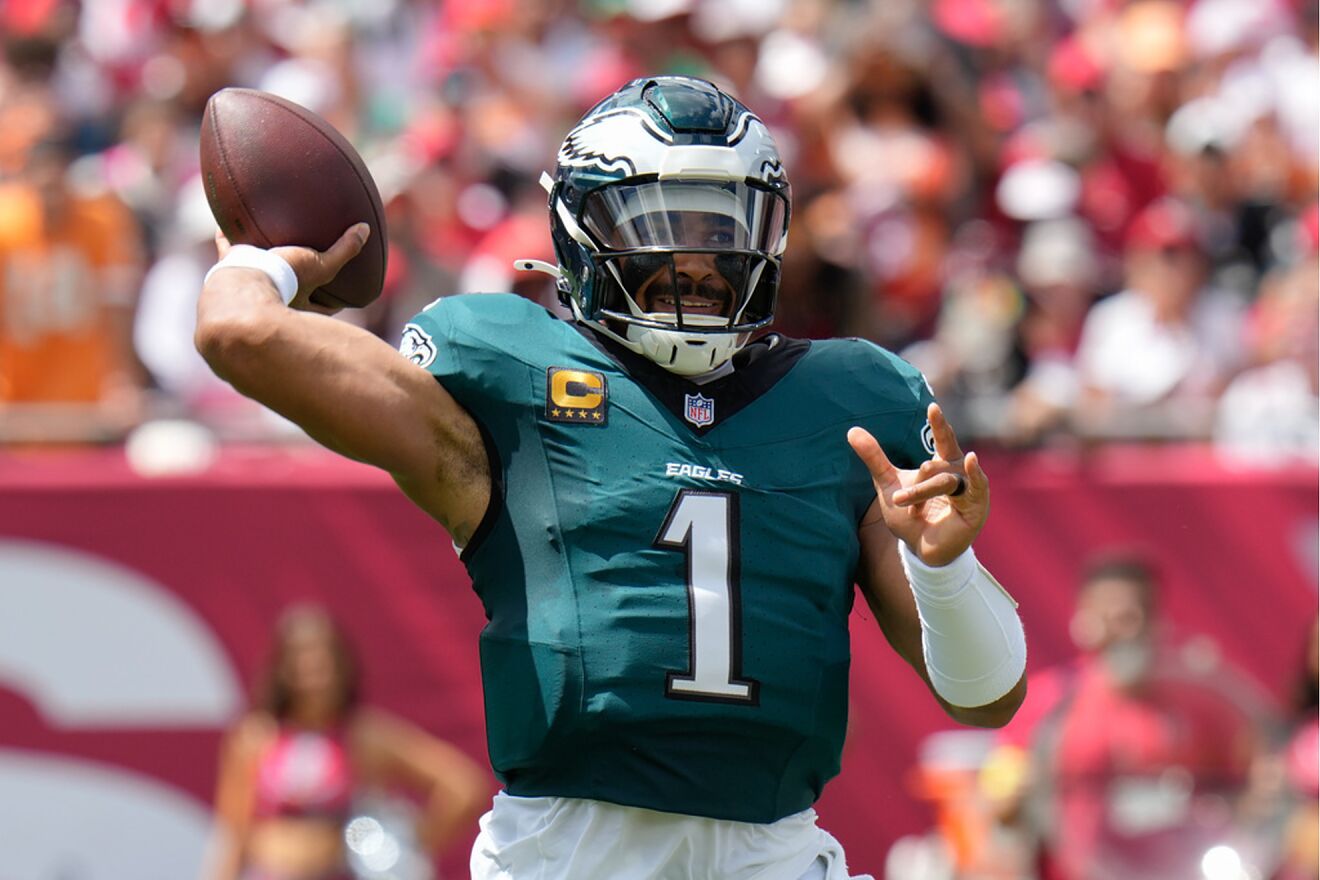 Jalen Hurts leads Philadelphia Eagles to a win over Buccaneers and joins exclusive Tom Brady ...