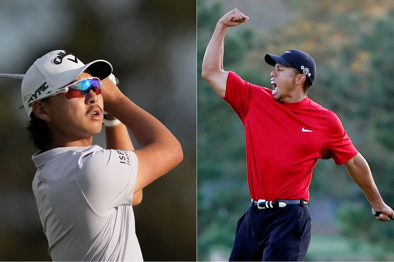 Min Woo Lee breaks protocol to Tiger Woods on milestone birthday | Marca
