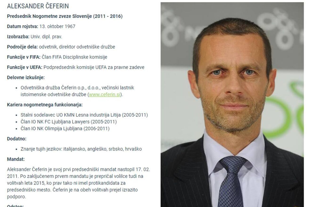 Slovenian media accuses Ceferin of falsifying documents on his resume ...