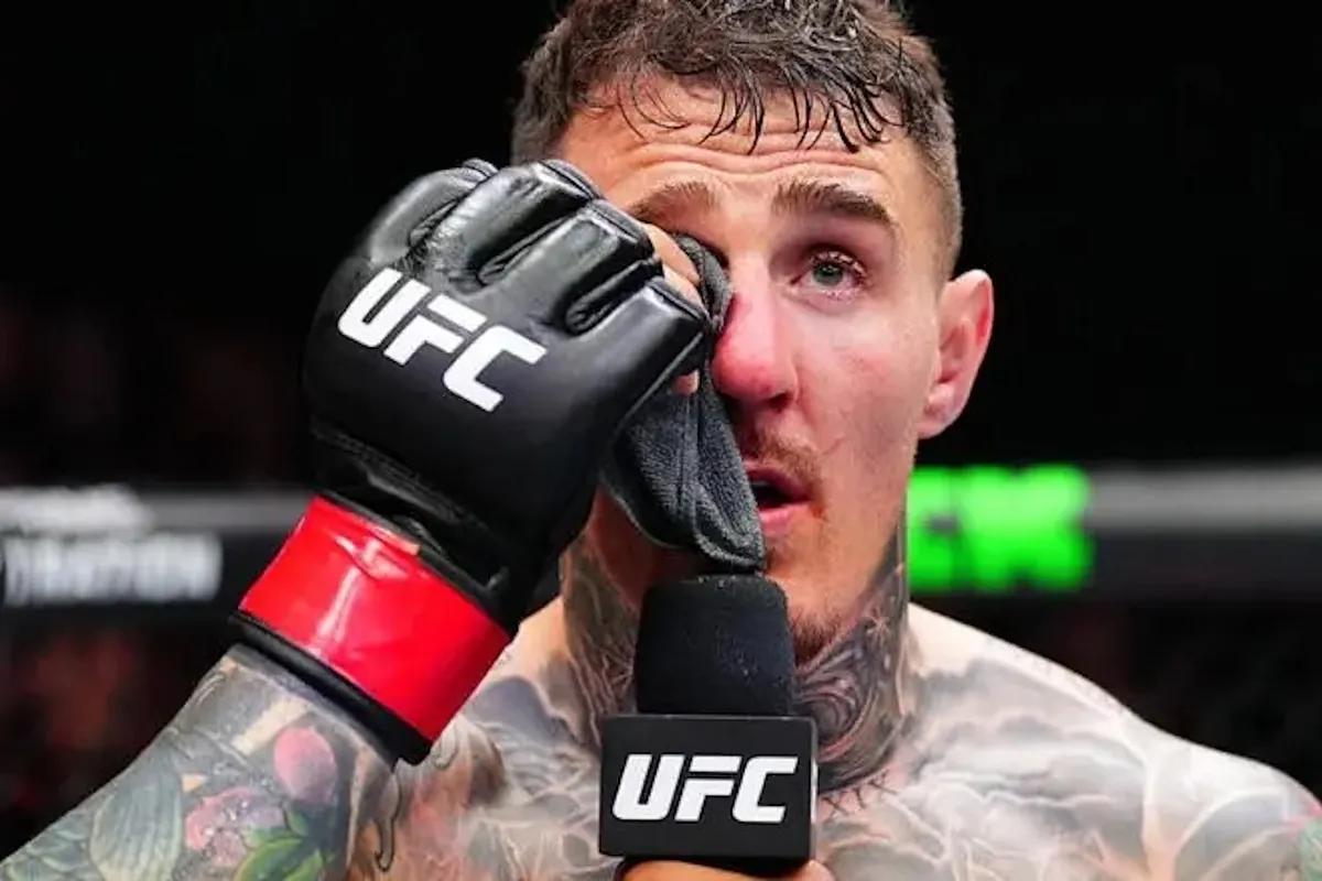 Eye poke ruins title fight between Tom Aspinall and Ciryl Gane at UFC ...