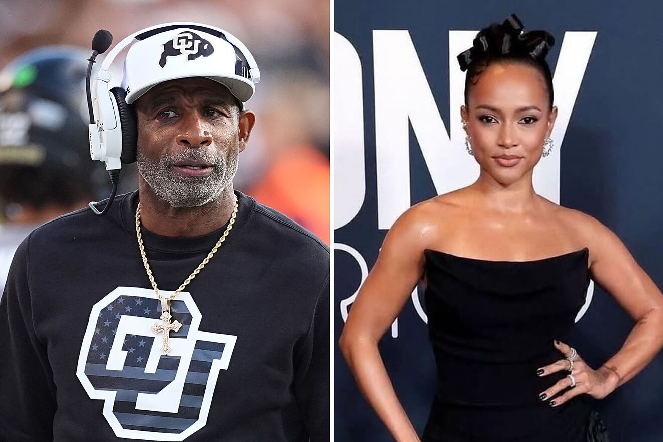 Deion Sanders holds hands with his 37 year old girlfriend at Shedeur's ...