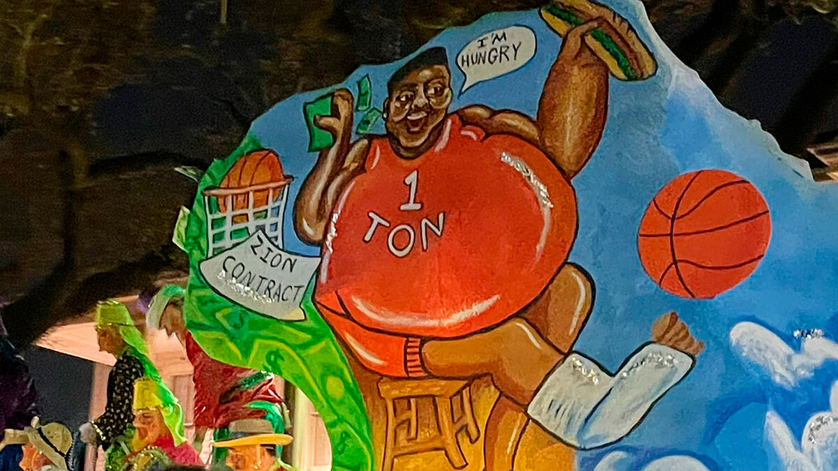 Zion Williamson, Pelicans roasted with Mardi Gras parade float dubbed ...