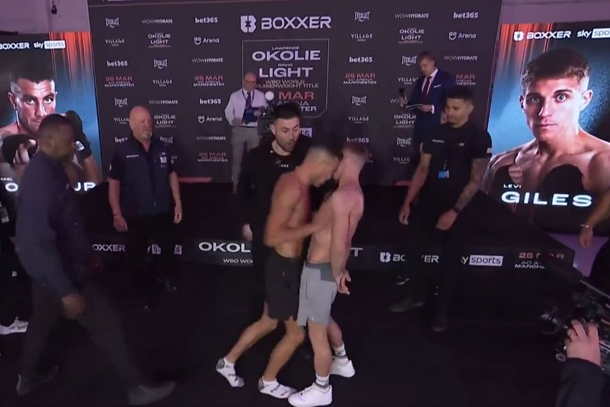 Boxing: Michael Gomez Jr. can't contain his anger shoving Levi Giles to ...