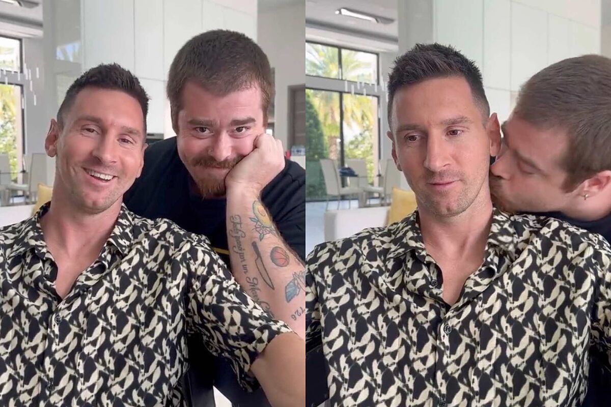 Messi gets a kiss from an Argentinian journalist while showing off his ...