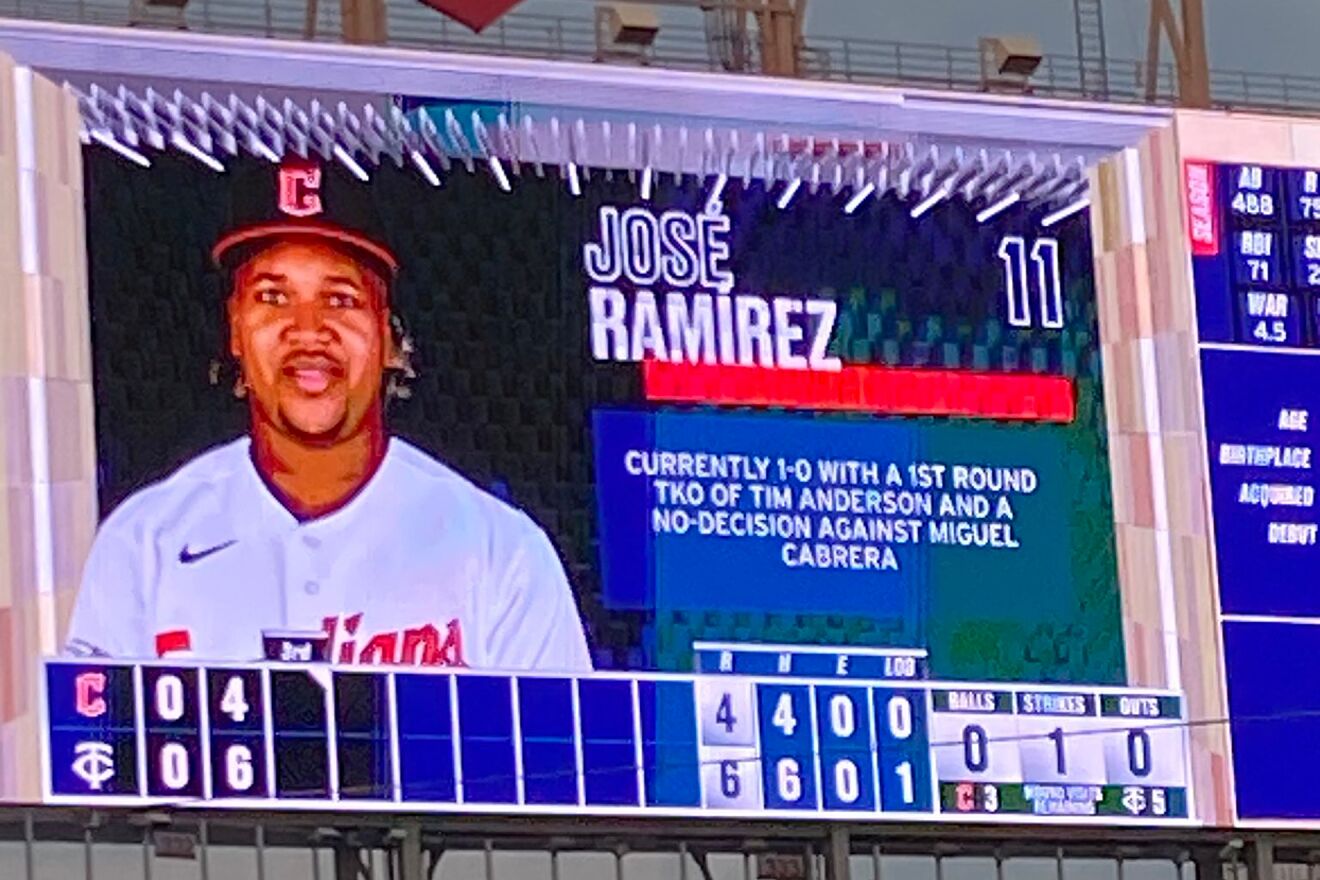 Minnesota Twins troll Tim Anderson with Jose Ramirez "TKO" scoreboard ...