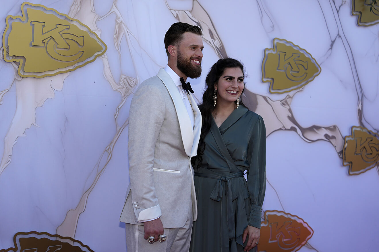 Harrison Butker appears on red carpet alongside his wife amidst speech ...