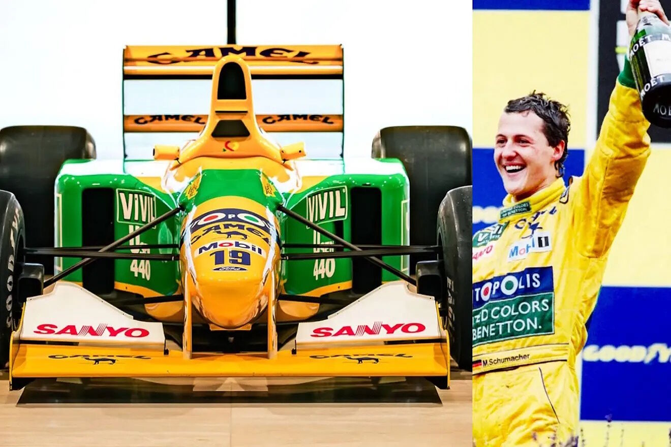 Benetton car in which Michael Schumacher achieved his first Formula 1 ...