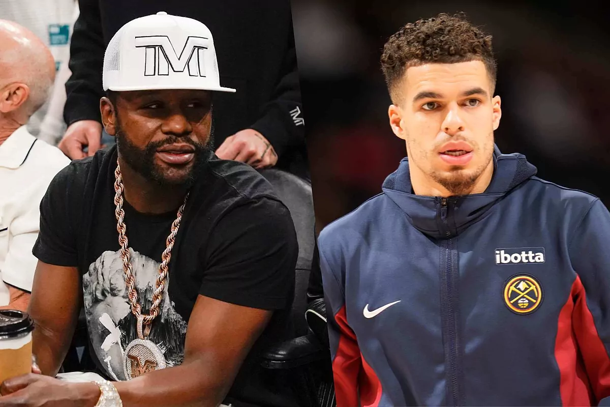 Floyd Mayweather sits with Nuggets' Michael Porter Jr at Lakers-Suns ...