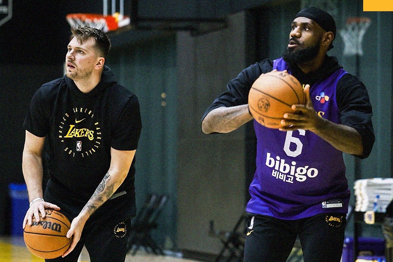 Luka Doncic and LeBron James share court for first time together as ...