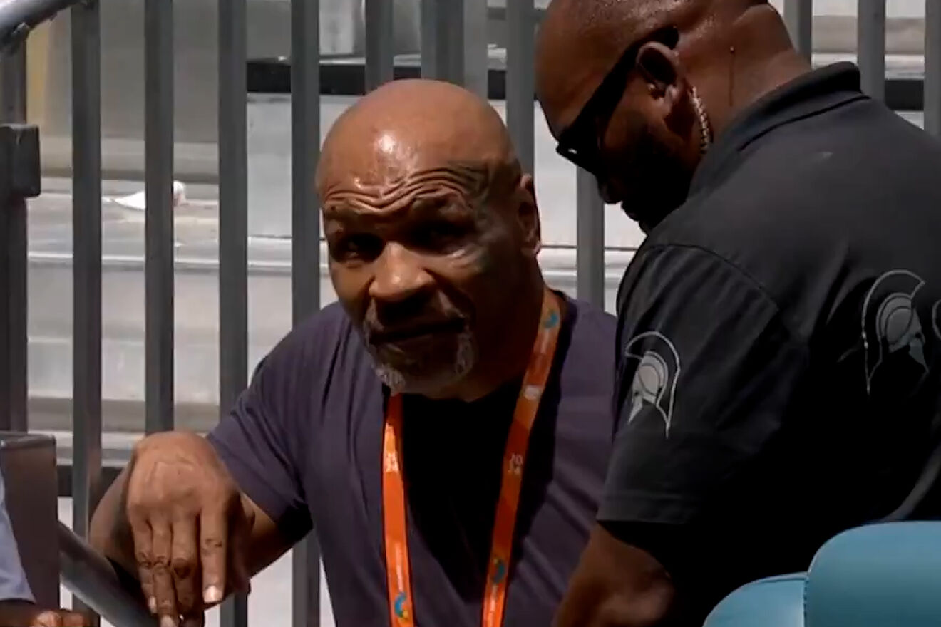 Mike Tyson stopped by a security guard at the Miami Open all because of ...