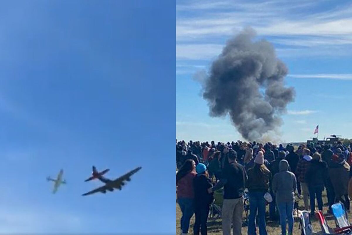 Two planes crash against each other at Texas airshow, both pilots ...