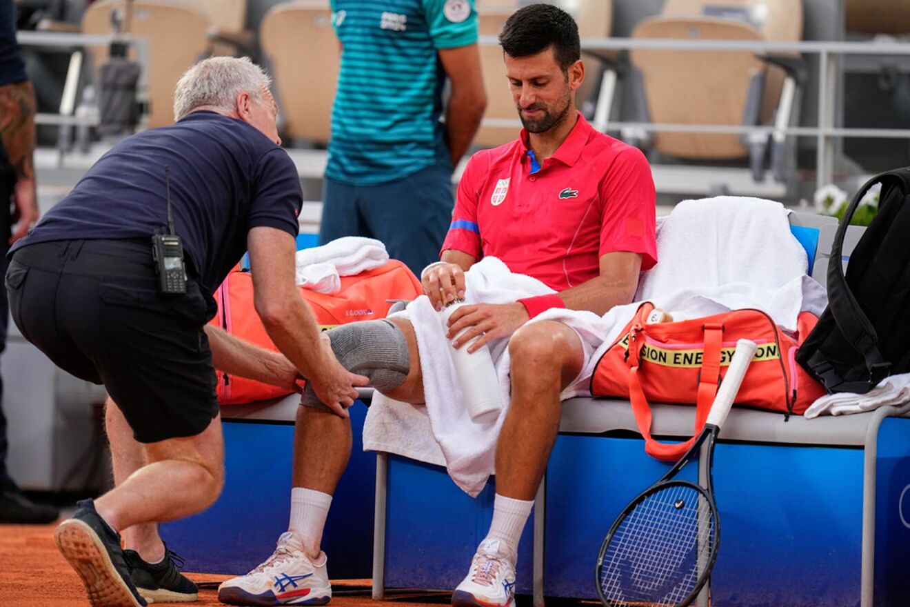 Novak Djokovic is concerned about his right knee at the Paris Olympics ...