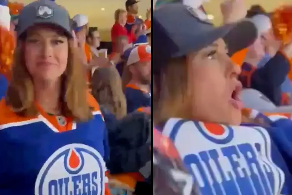Oilers fan who flashed the crowd appears in new video and breaks her ...